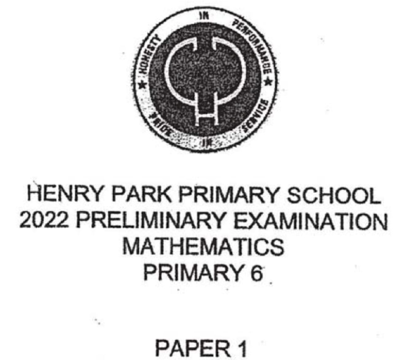 P6 / Henry Park / 2022 / SA2 Prelims / Paper 1 - Full Paper Solution ...